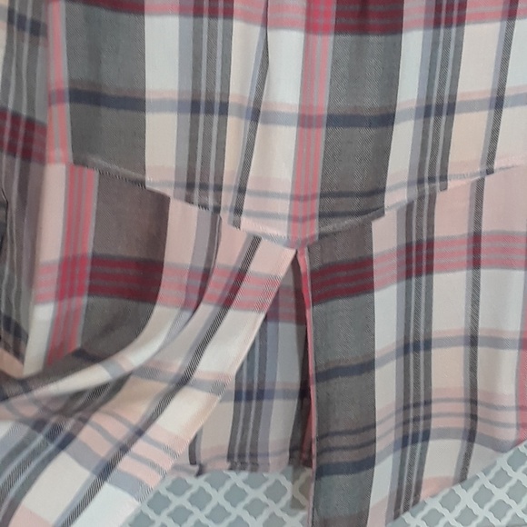 buttons | Tops | Buttons Plaid Blouse Button Down Tab Slee | Poshmark